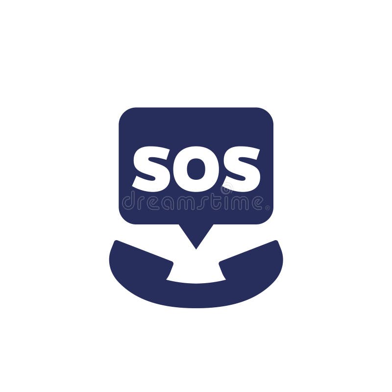 SOS Signal in the Phone Icon, Vector Stock Vector - Illustration of ...