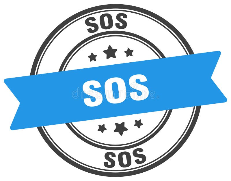 Sos Stamp. Sos Label on Transparent Background. Round Sign Stock Vector ...