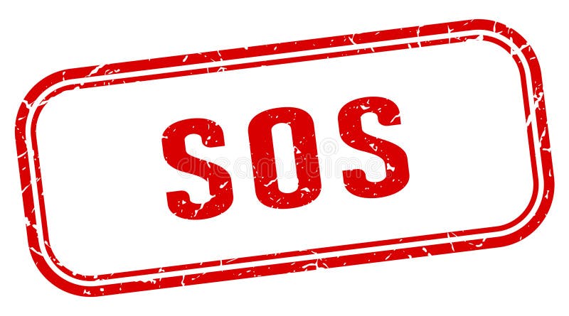 Sos Stamp. Sos Rectangular Stamp on White Background Stock Vector ...