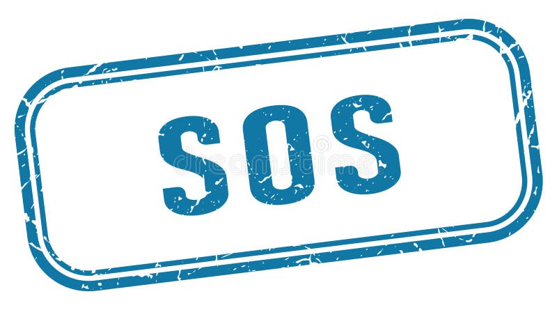 Sos Stamp. Sos Rectangular Stamp on White Background Stock Vector ...