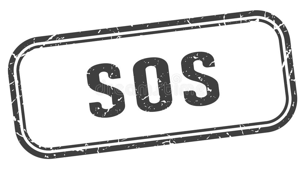 Sos Stamp. Sos Rectangular Stamp on White Background Stock Vector ...