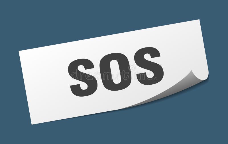 Sos sticker. stock vector. Illustration of peel, flyer - 153822314