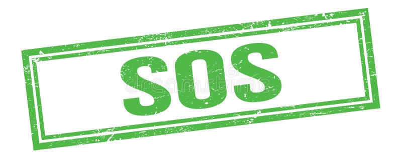 SOS Text on Green Grungy Vintage Stamp Stock Illustration ...