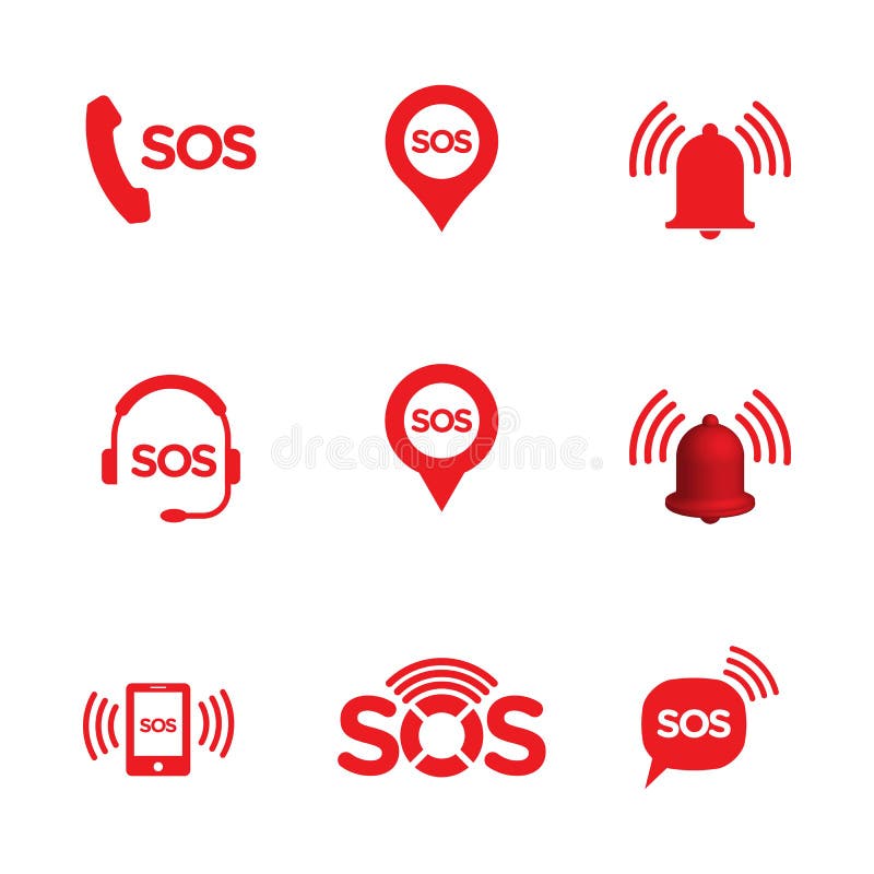SOS Vector Icon Design Illustration Stock Vector - Illustration of ...