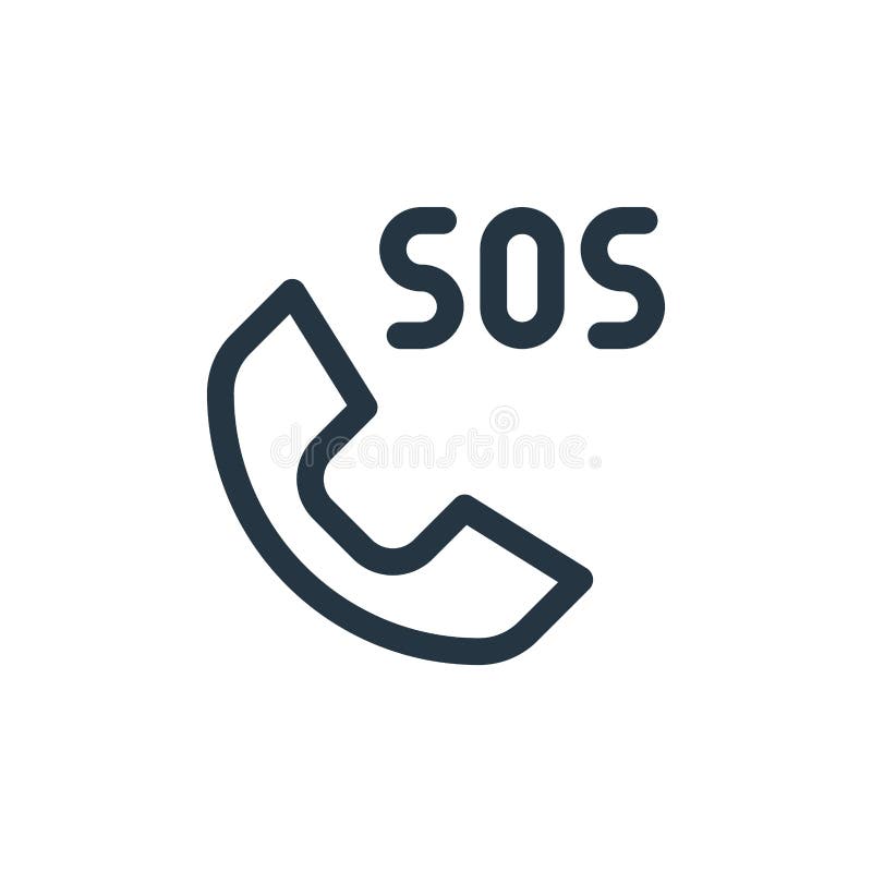 Sos Vector Icon Isolated on White Background. Outline, Thin Line Sos ...