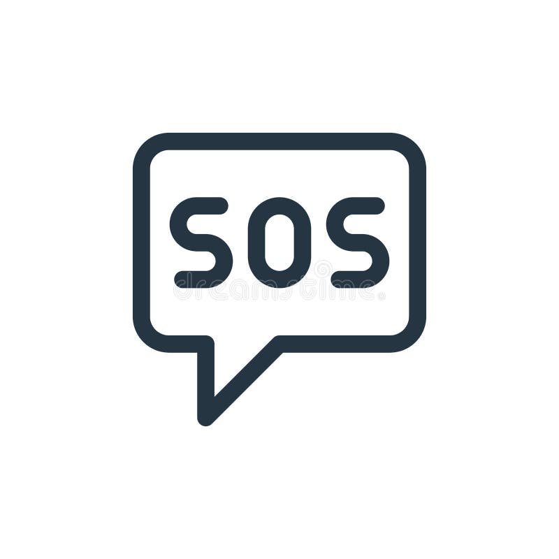 Sos Vector Icon Isolated on White Background. Outline, Thin Line Sos ...