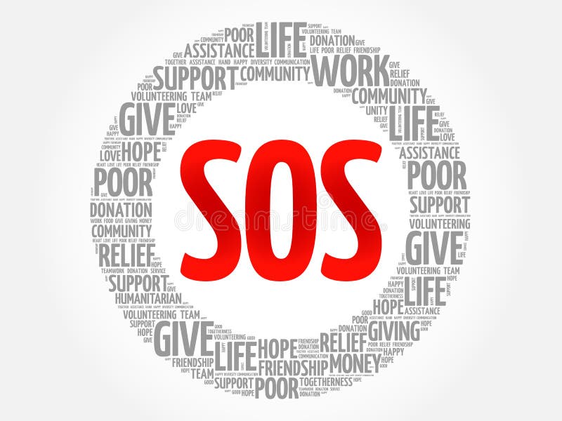 SOS word cloud collage stock illustration. Illustration of emergency ...