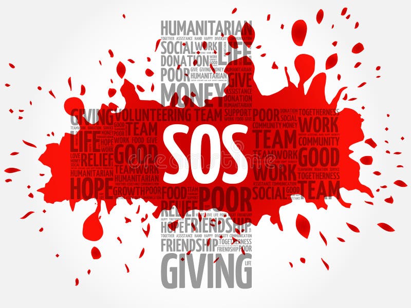SOS word cloud collage stock illustration. Illustration of accident ...