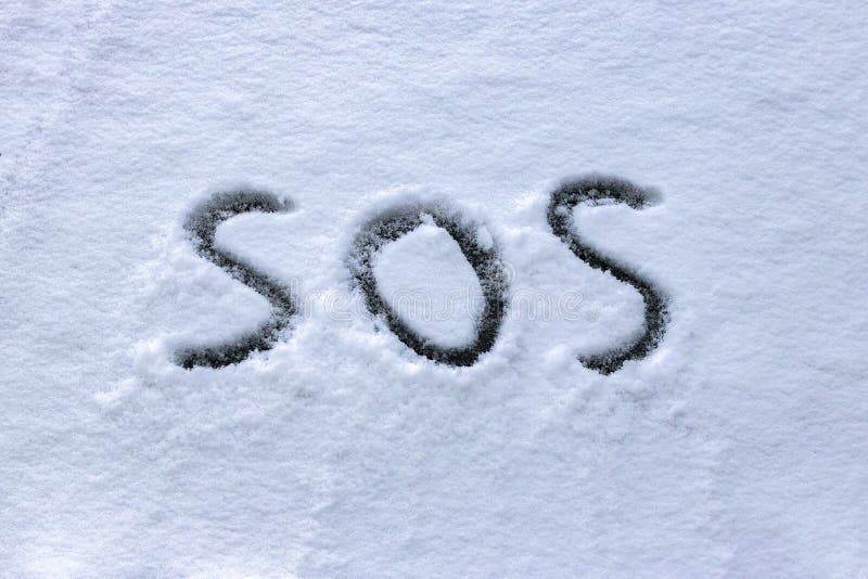 SOS in Snow stock photo. Image of sign, snow, alphanumeric - 12629104