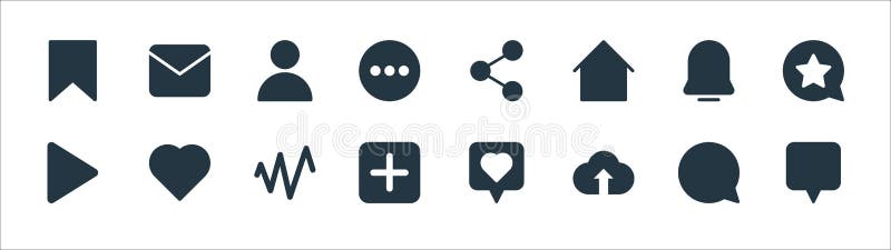 Sosmed Line Icons. Linear Set Stock Vector - Illustration of symbol ...