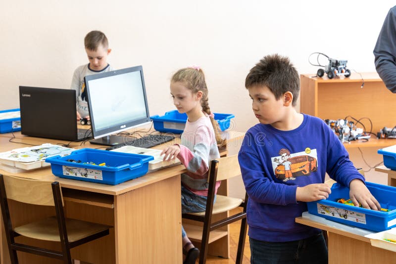 Sosnovy Bor Russia - May 21, 2022: Open Robotics Lesson for Children ...