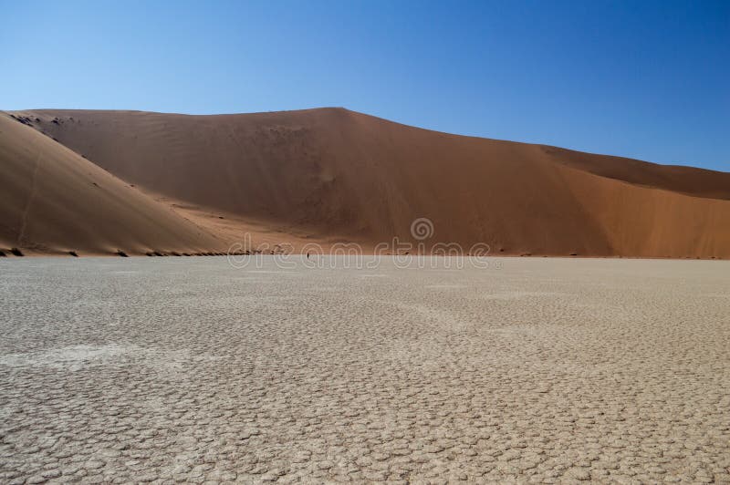 Sossusvlei Salt Pan Desert Landscape with Dune, Namibia Stock Image ...