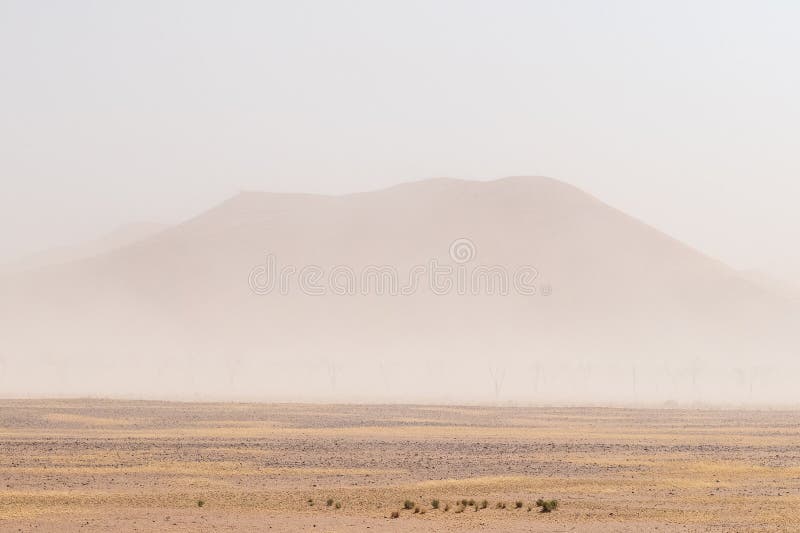 Sandstorm in Sossusvlei in the Namib Desert Stock Photo - Image of sand ...