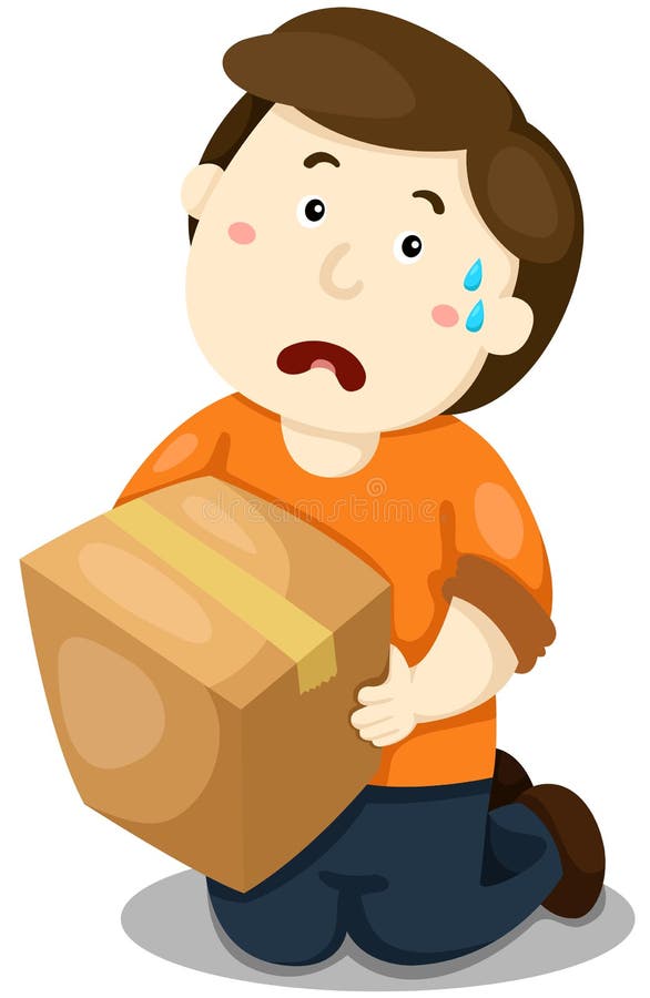 Sostener La Caja Con Nervioso Ilustración del Vector - Ilustración de ...