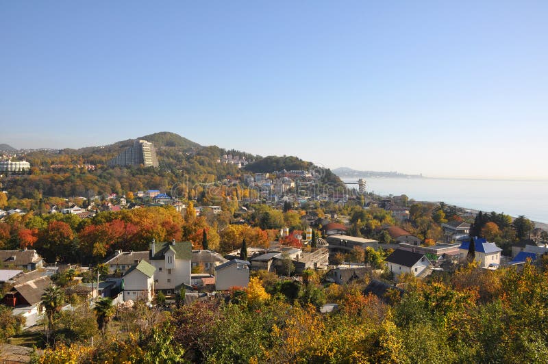 Sotchi, een stadslandschap stock afbeelding. Image of waaier - 17798937