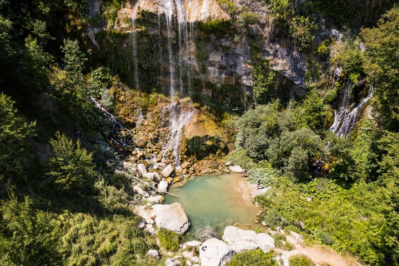 Sotira River with Waterfall in Summer 2022 Stock Image - Image of ...