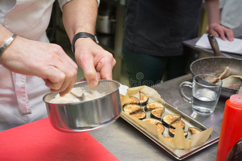 Souce chef preparation stock image. Image of dinner - 145648809