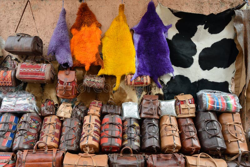 Souk (bazaar) in the Moroccan Old Town - Medina Stock Image - Image of ...