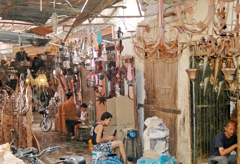 Souk in Historic Medina, Marrakesh, Morocco Editorial Stock Photo ...