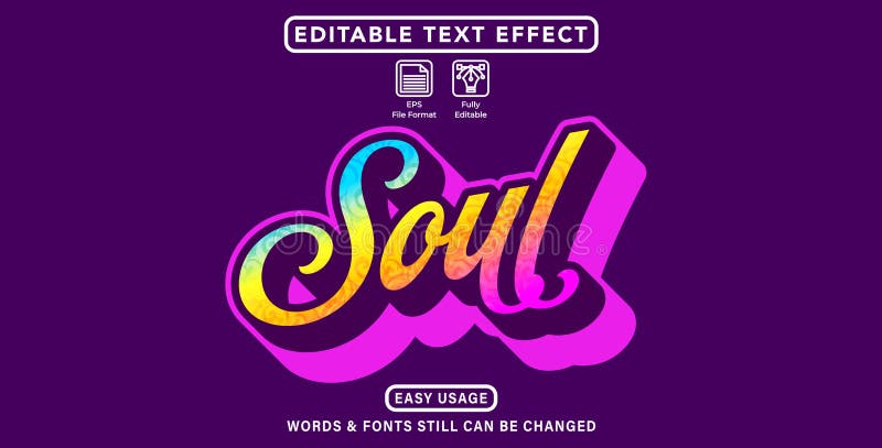 Soul Editable Font Effect Style Stock Vector - Illustration of sign ...
