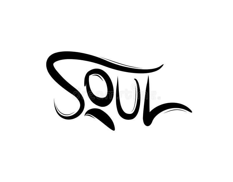 Soul Lettering Text on White Background in Vector Illustration Stock ...