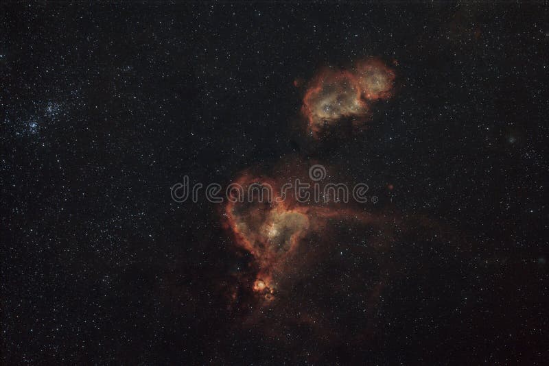 And Soul Nebula With Double Star Cluster In Constellation Cassiopeia Stock Image Image Of