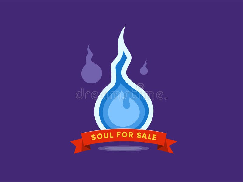 Soul for Sale. a Blue Soul with Banner Stock Image - Illustration of ...