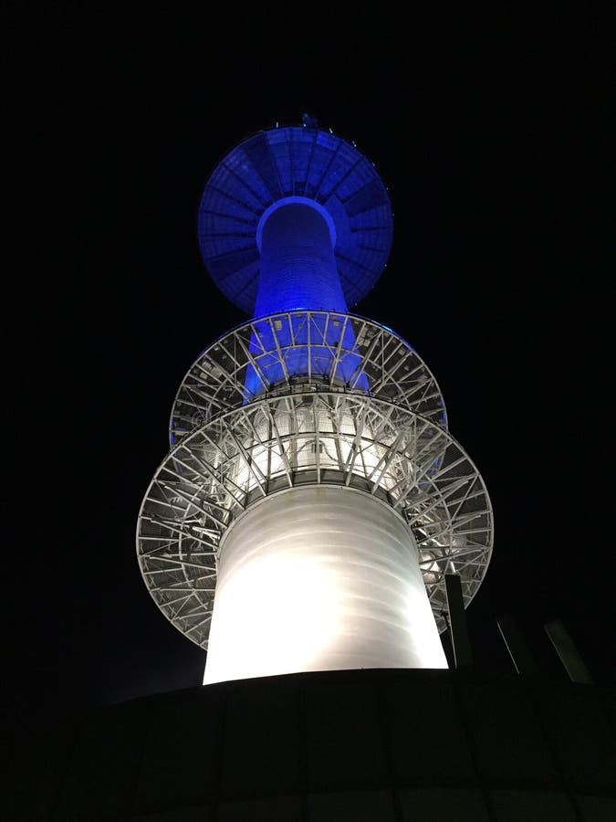 Soul Tower South Korea Nightlight Stock Image - Image of south, korea ...