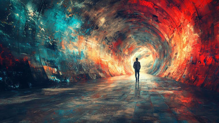 Souls Float in Abstract Celestial Waiting Room Shifting between Light ...