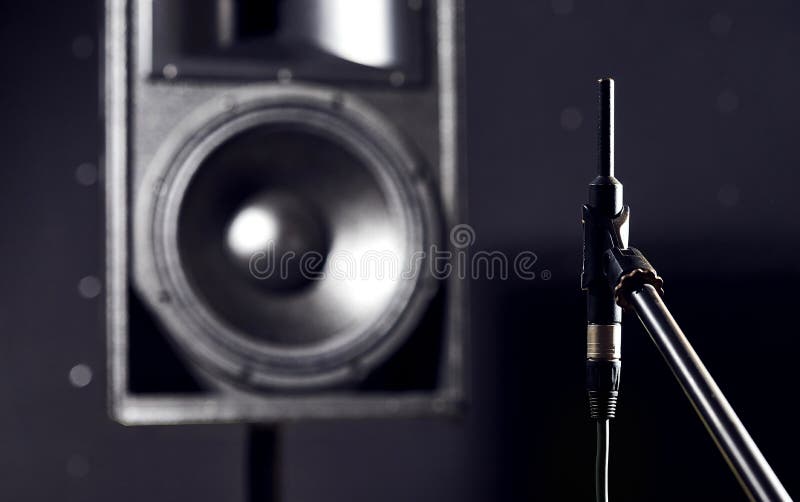 Sound Acoustic Testing in Studio. the Noise Meter Measures the Volume ...