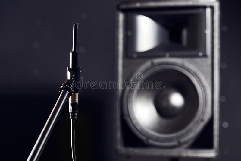 Sound Acoustic Testing in Studio. the Noise Meter Measures the Volume ...