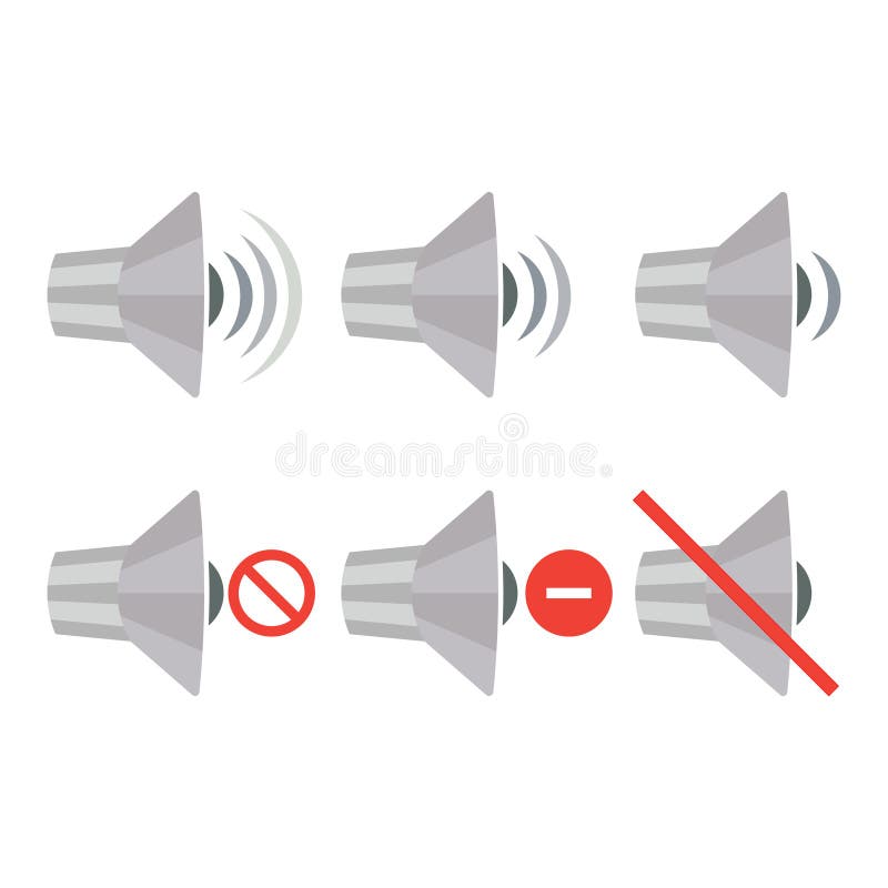 Sound Adjustment, Signal Volume, Increase Decrease or Mute, Music Megaphone Sign Stock Vector ...