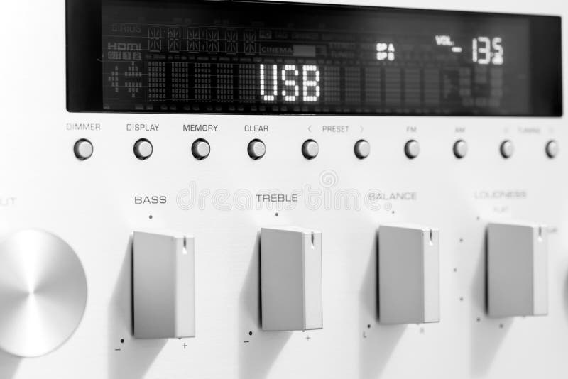 Sound Amplifier Receiver Front Panel Stock Photo - Image of panel ...