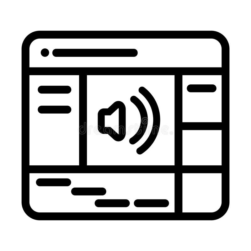 Sound Audio Editing Software Icon Line Vector Symbol of Interface ...
