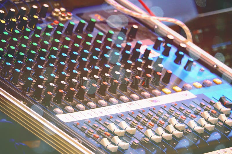 Sound and Audio Mixer Control Panel with Buttons and Sliders Stock ...