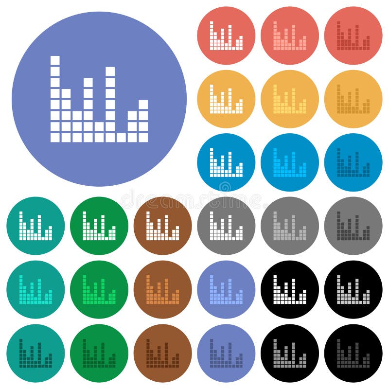 Sound Bars Round Flat Multi Colored Icons Stock Vector - Illustration of varicoloured, icons ...