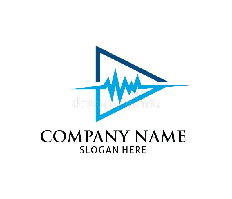 Sound Beat Wave Multimedia Play Application Vector Logo Design Stock ...