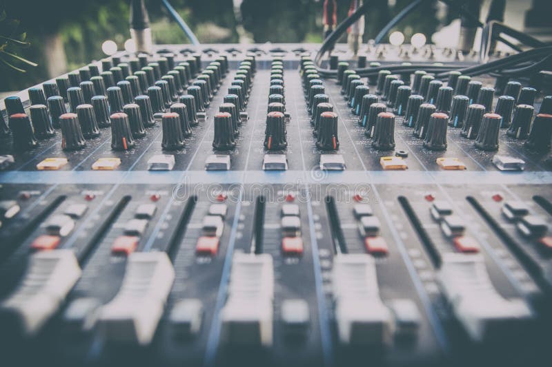Sound Board Closeup for Outside Live Performance Stock Image - Image of ...