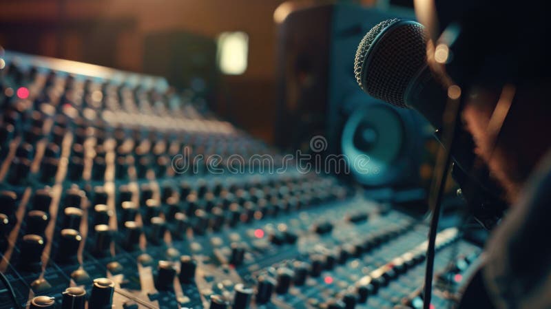 A Sound Board with a Microphone, Perfect for Audio Recording Projects ...