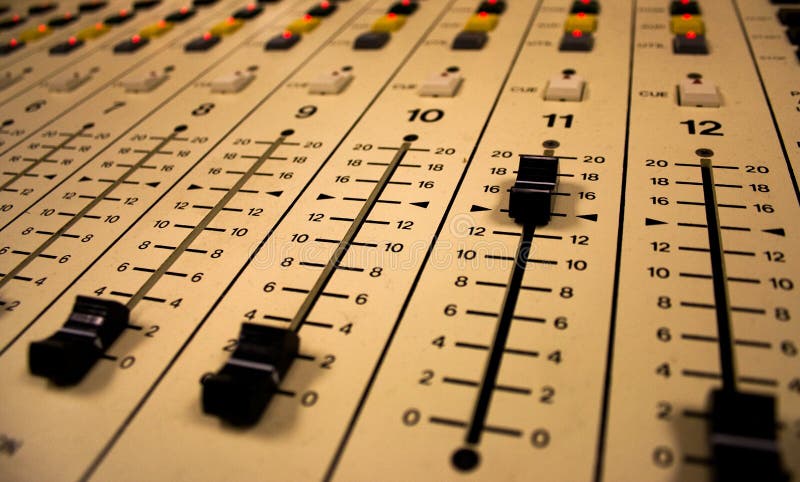 Sound Board Sliders stock photo. Image of audio, protrude - 5459146