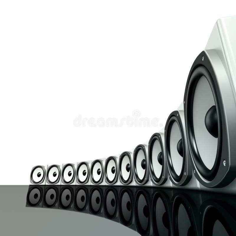 Sound boxes in row stock illustration. Illustration of party - 18481512