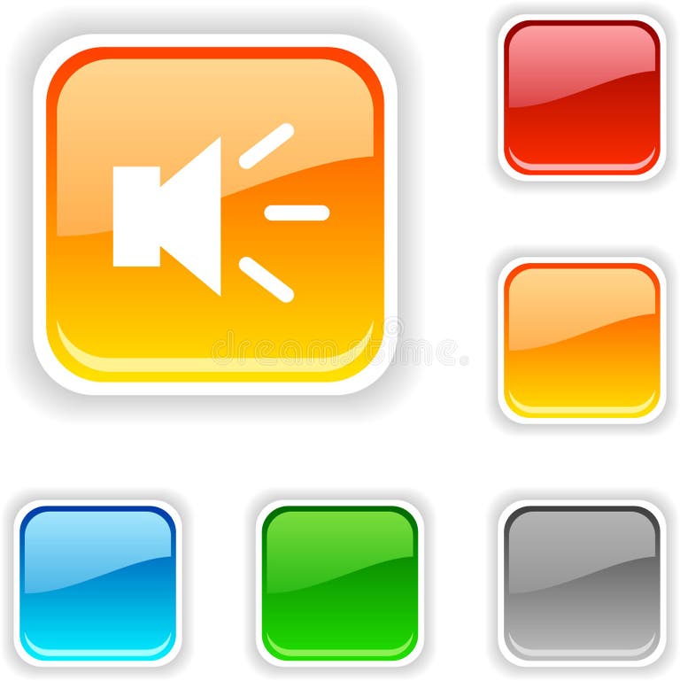 Sound button. stock vector. Illustration of music, blue - 11399778