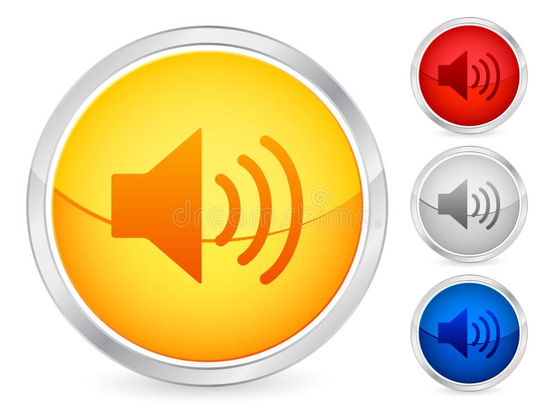 Sound button. [Vector] stock vector. Illustration of circle - 3529818