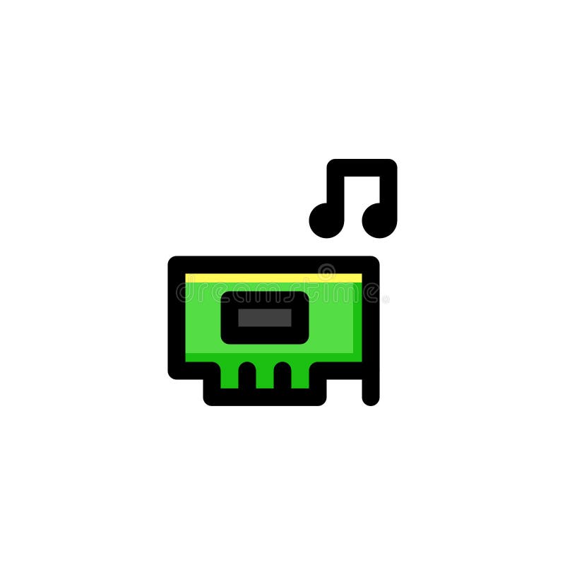 Sound Card Icon stock vector. Illustration of audio - 266547900