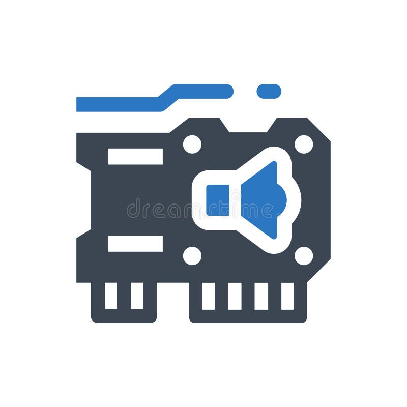 Sound card icon stock vector. Illustration of icon, hardware - 223751427