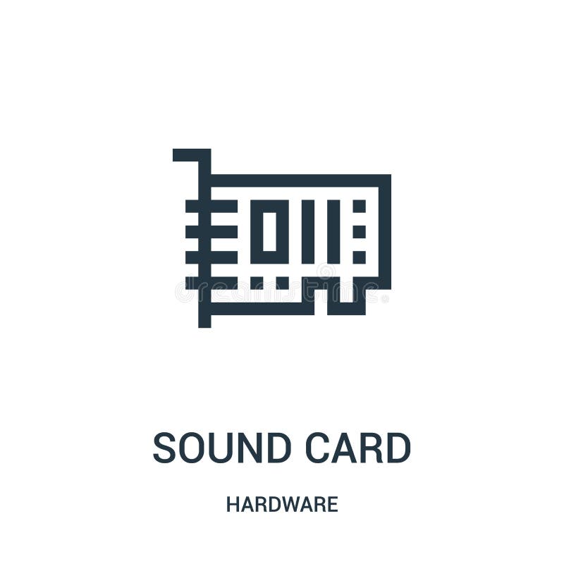 Sound Card Vector Icon on White Background. Flat Vector Sound Card Icon ...