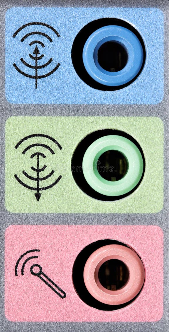 Sound Card Input and Output Ports Stock Image - Image of microphones ...