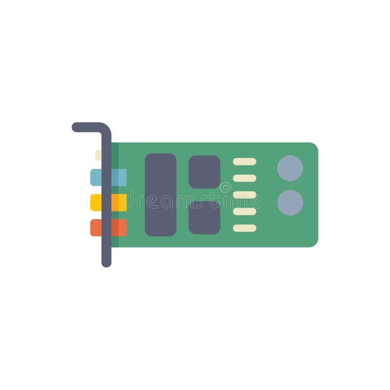 Sound Card Showing Input and Output Jacks Icon Stock Vector ...