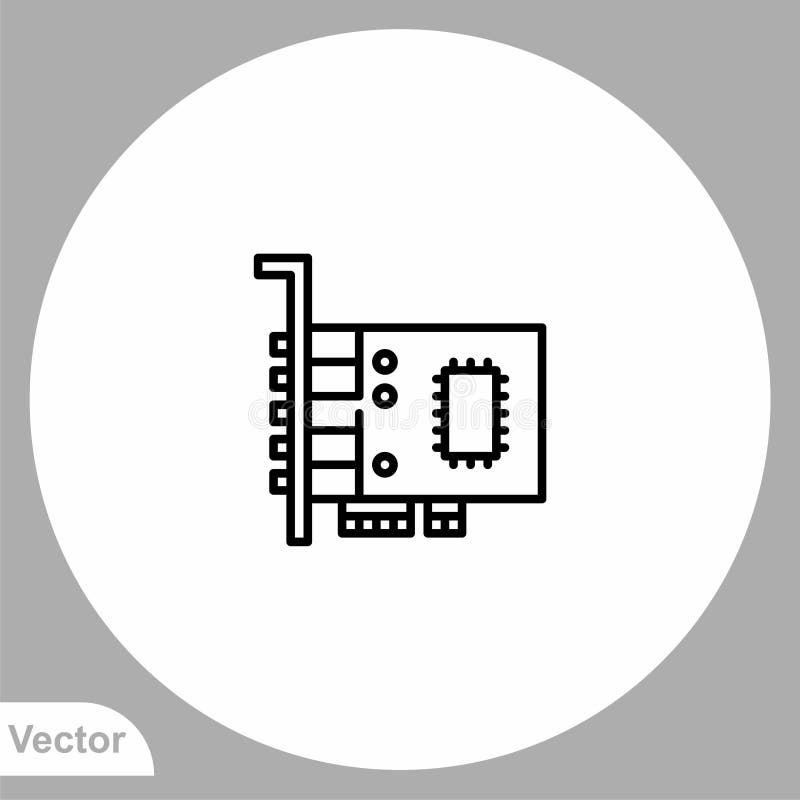 Sound Card Vector Icon Sign Symbol Stock Vector - Illustration of ...