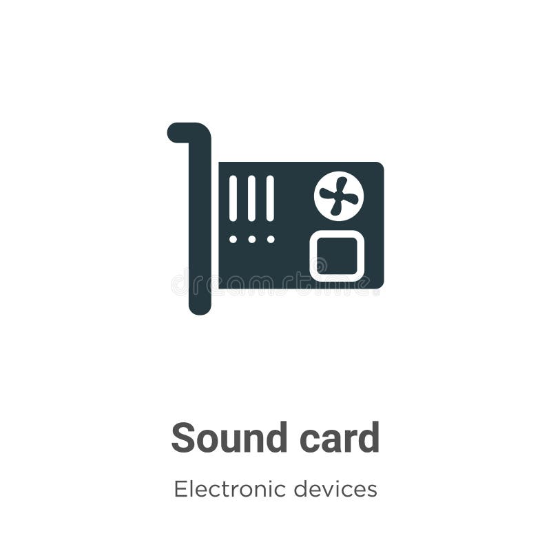 Sound Card Vector Icon on White Background. Flat Vector Sound Card Icon ...